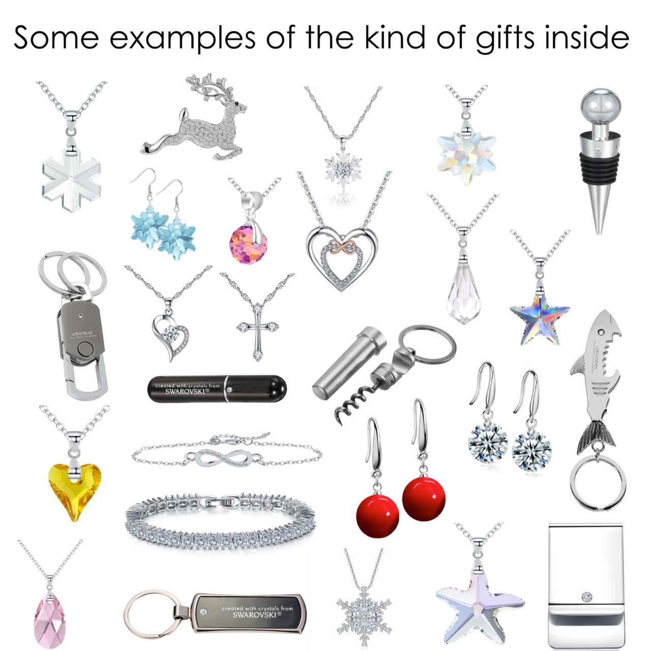 Clear Crystal Luxury Crackers with Jewellery and unisex Gifts