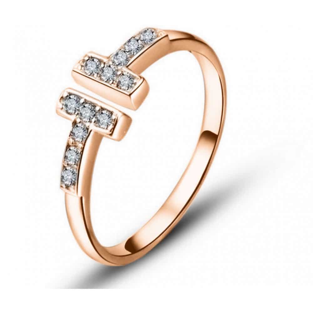 ADJUSTABLE ROSE GOLD CRYSTAL T-RING – Clear Crystal